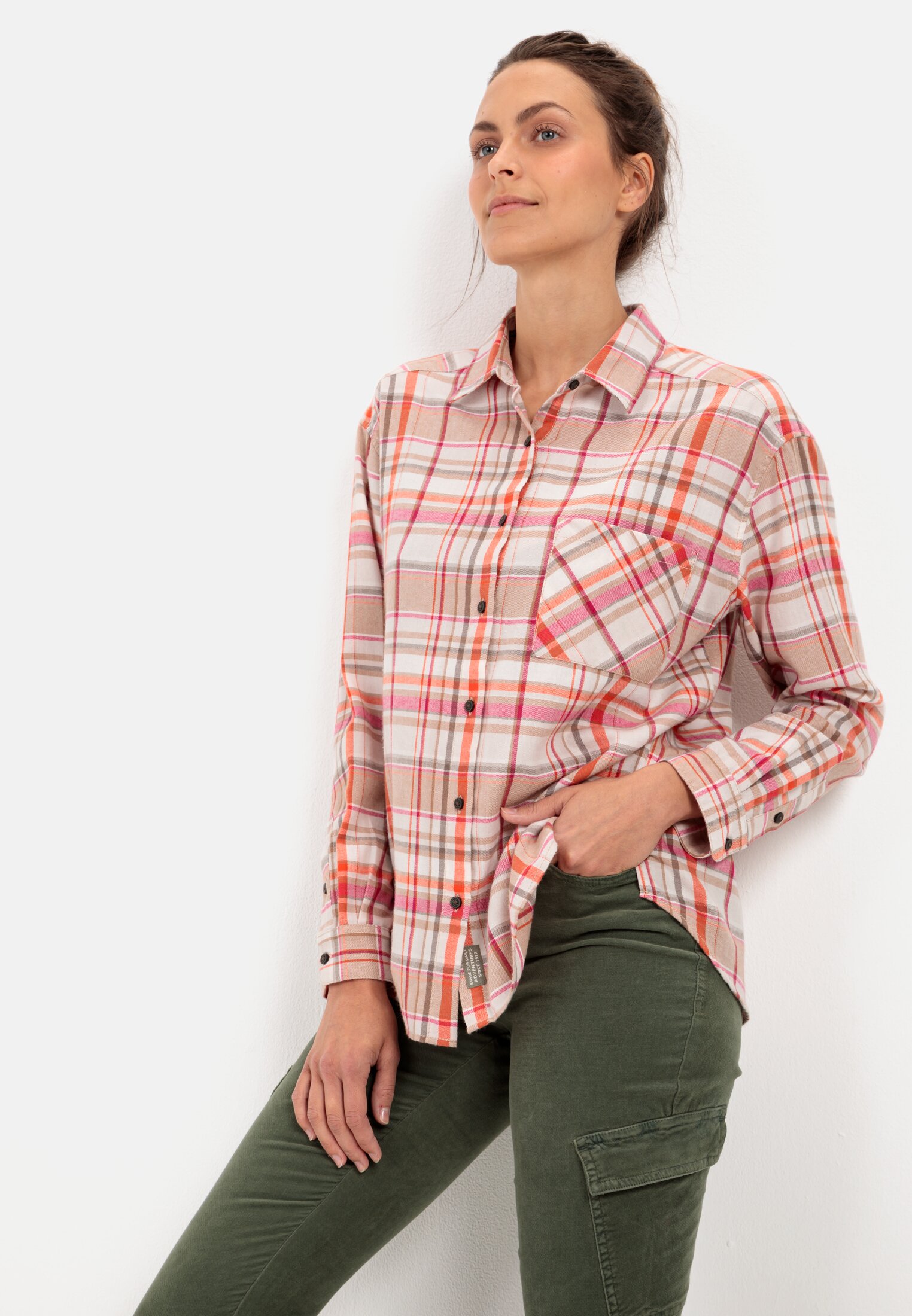 Casual flannel blouse for Damen in Mehrfarbig | XL