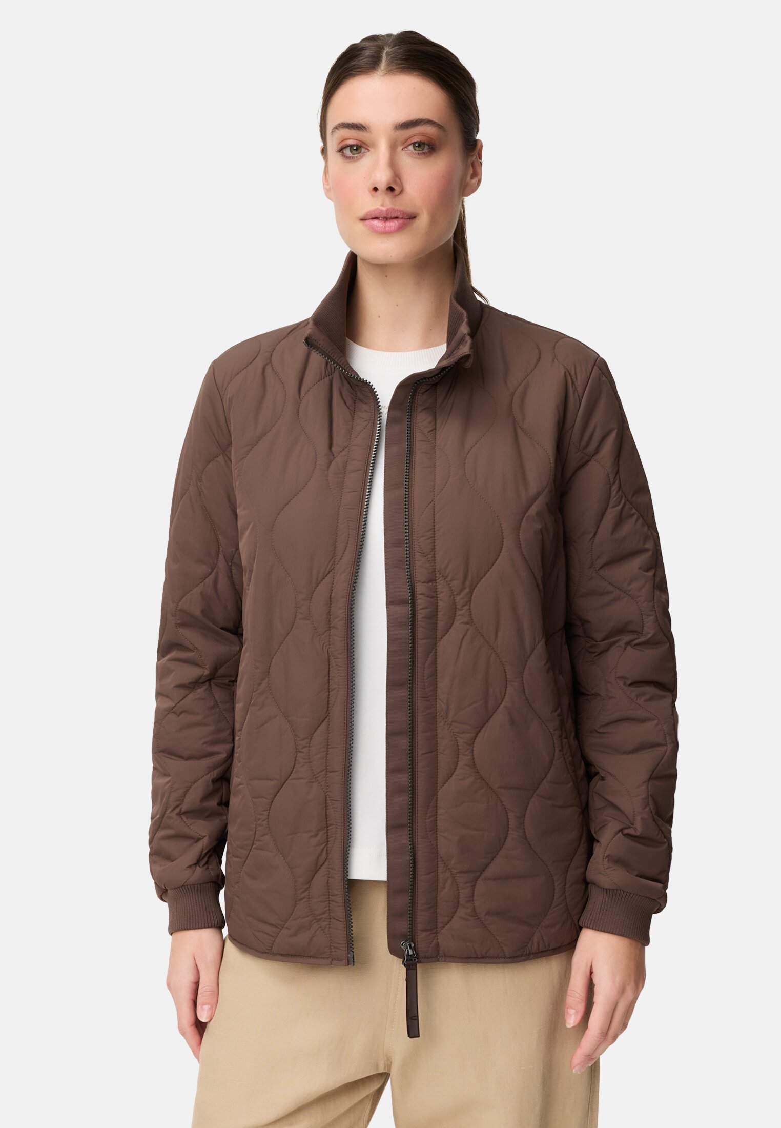 Quilted jacket for Women in brown | camel active