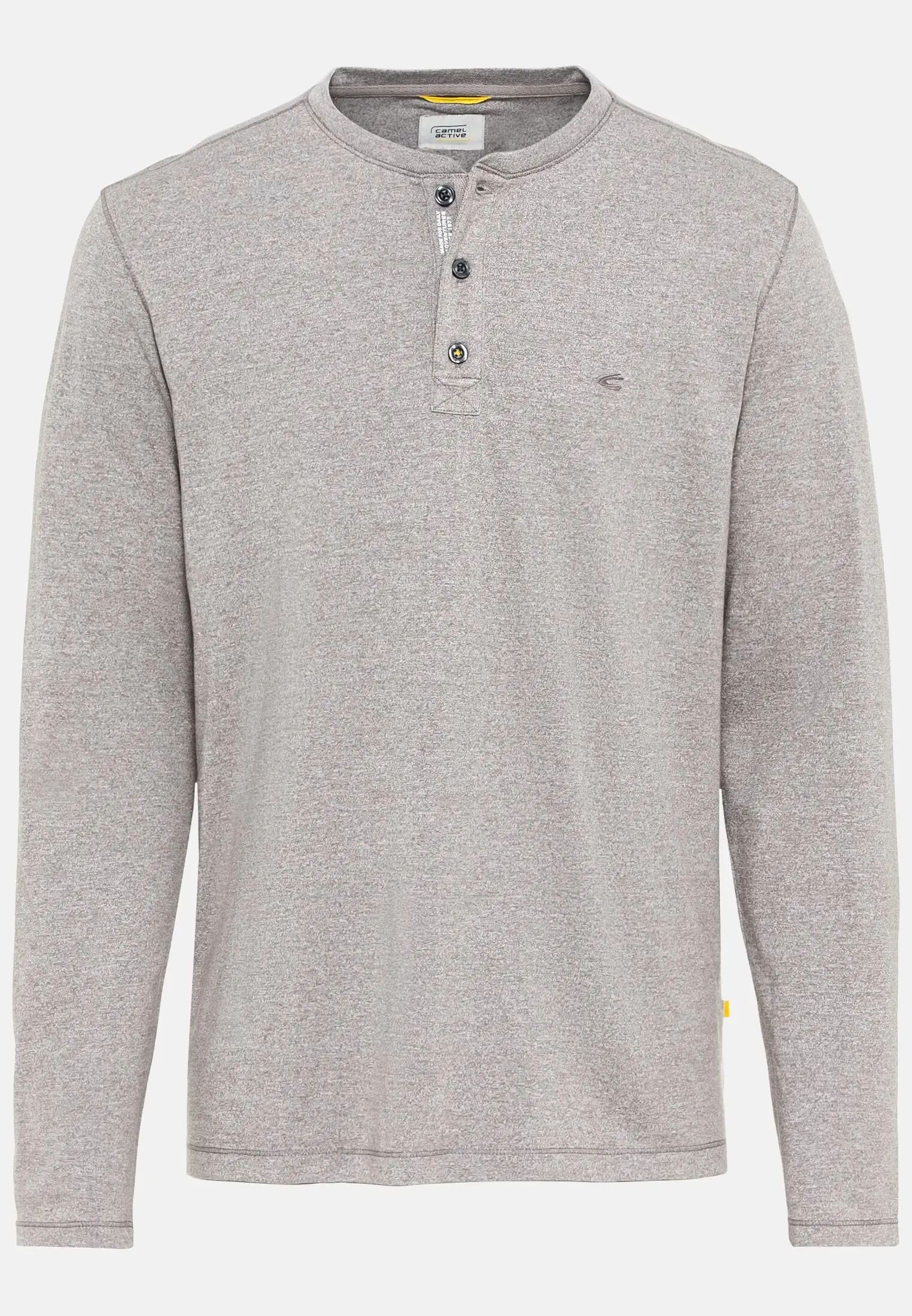 Langarm Henleyshirt für Herren in Grau | S | camel active