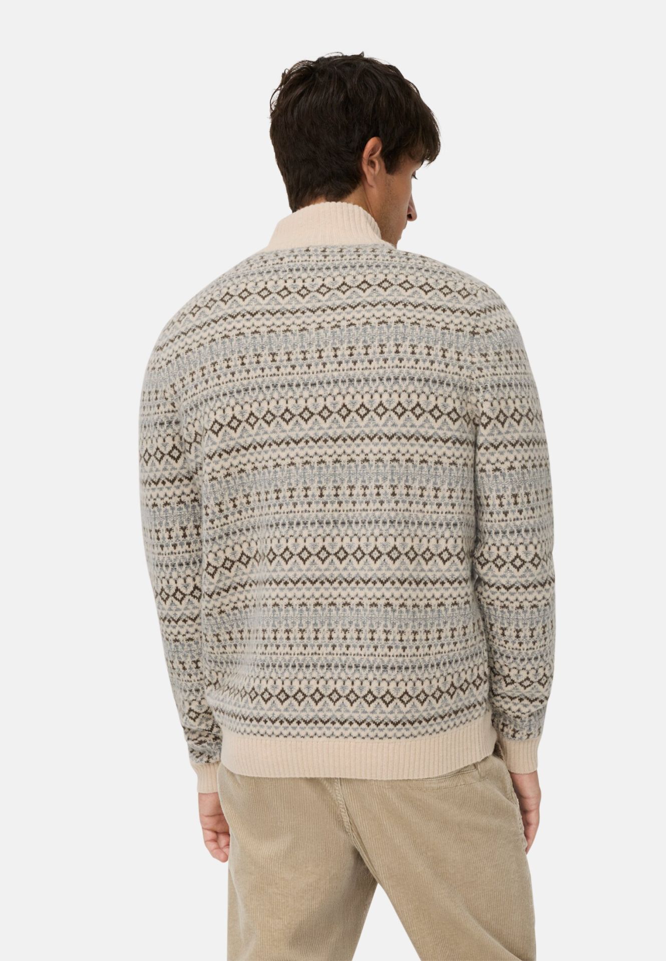 Knitted Troyer for Men in beige | camel active