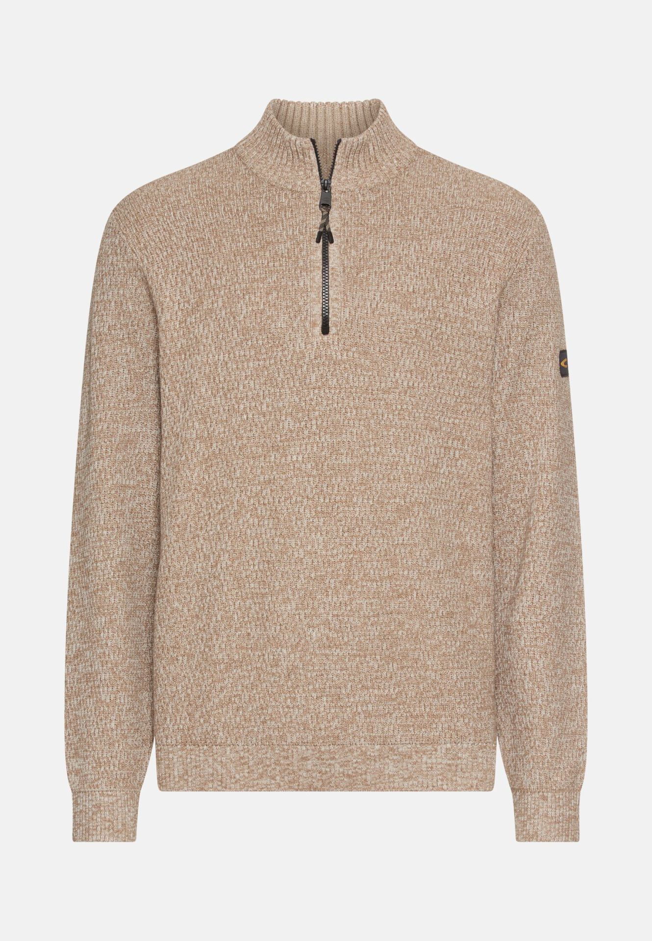 Knitted Troyer for Men in beige | camel active