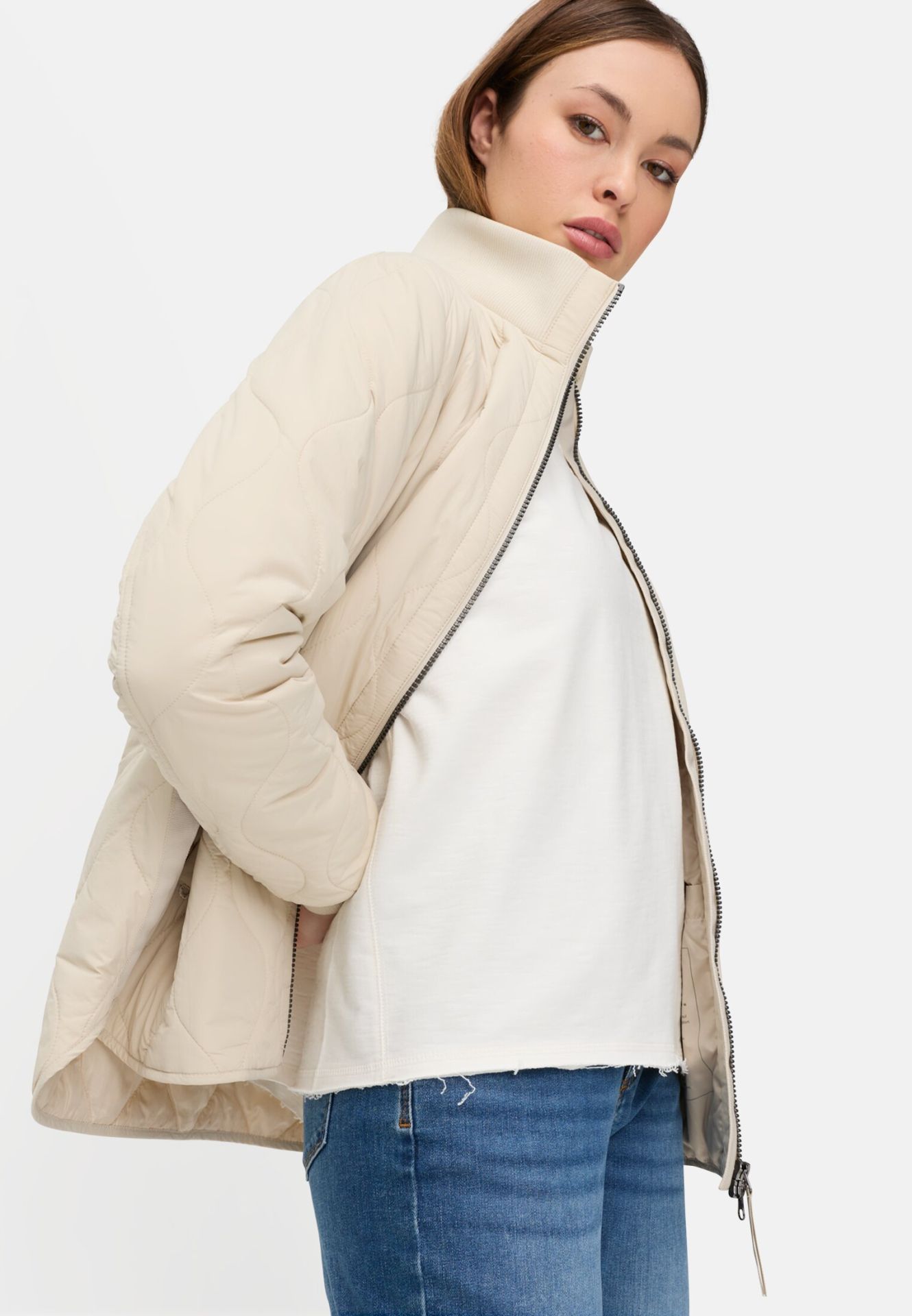 Quilted jacket for Women in beige | camel active